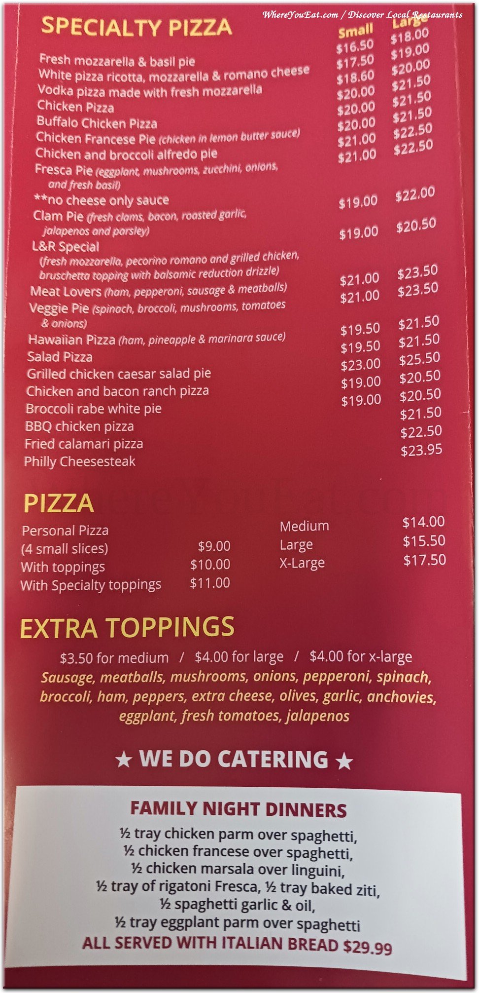 L & R Pizza in Staten Island